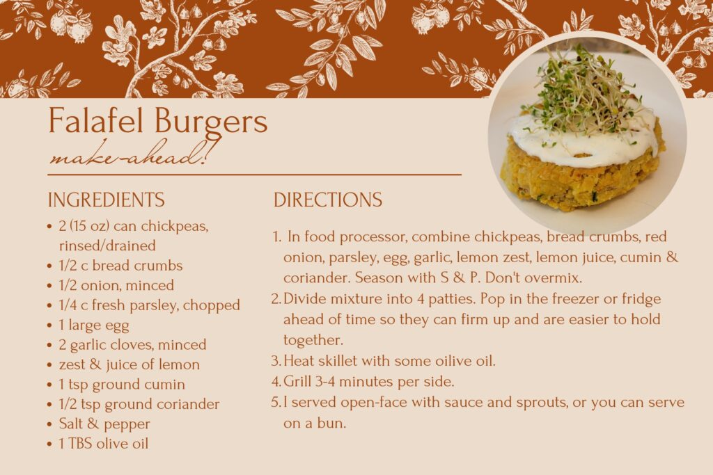 Falafel Burgers & Video