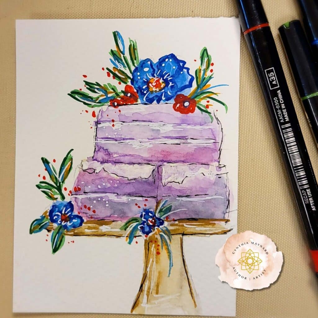 Cake Painting with Acrylic Markers