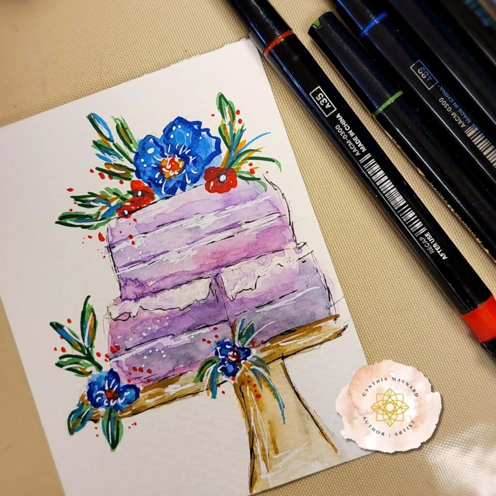 Cake Painting with Acrylic Markers