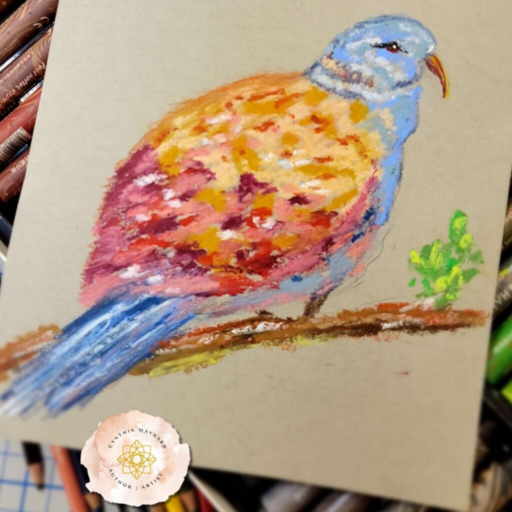 Oil Pastel Dove Painting
