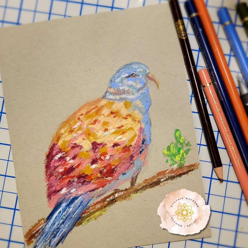 Oil Pastel Dove Painting