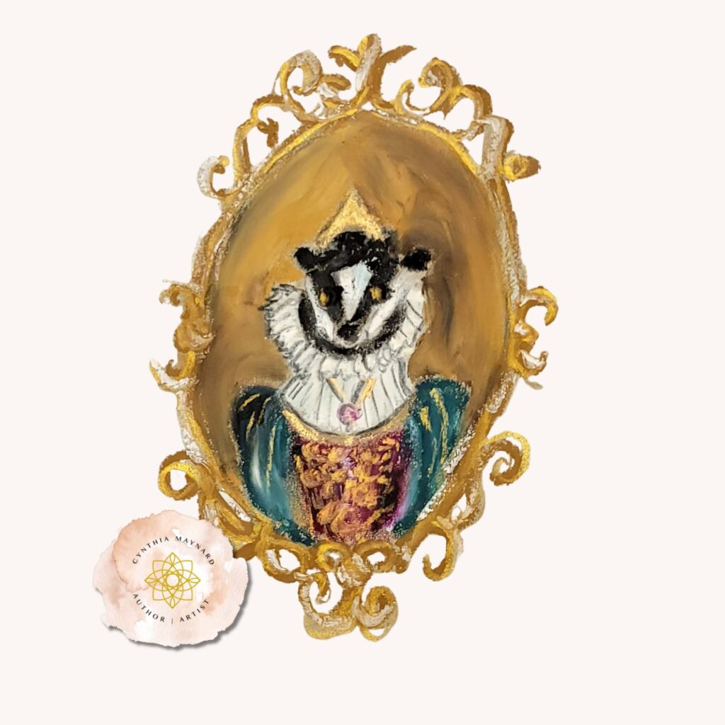 Oil Pastel Storybook Badger Queen Painting