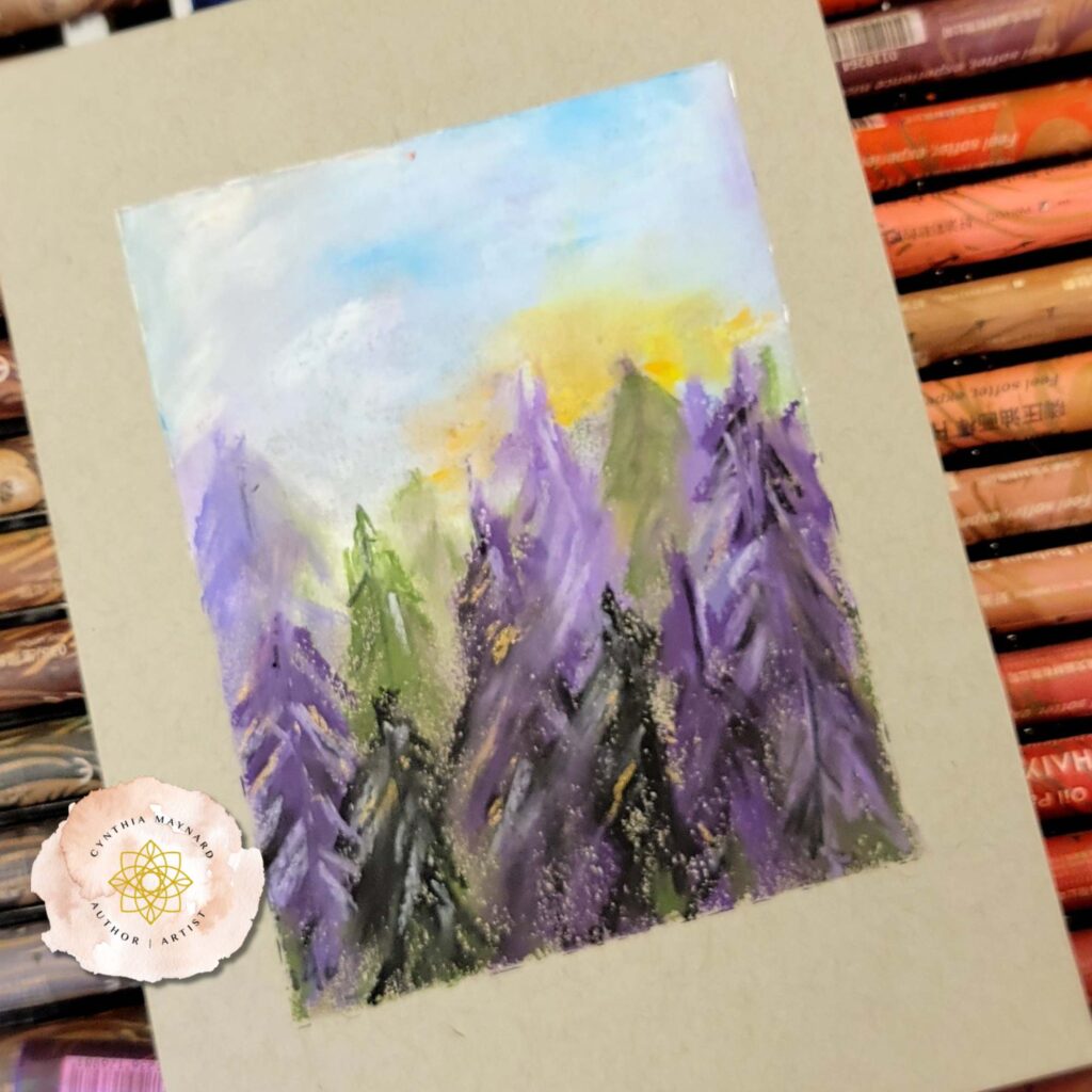 Oil Pastel Purple Forest & VIDEO